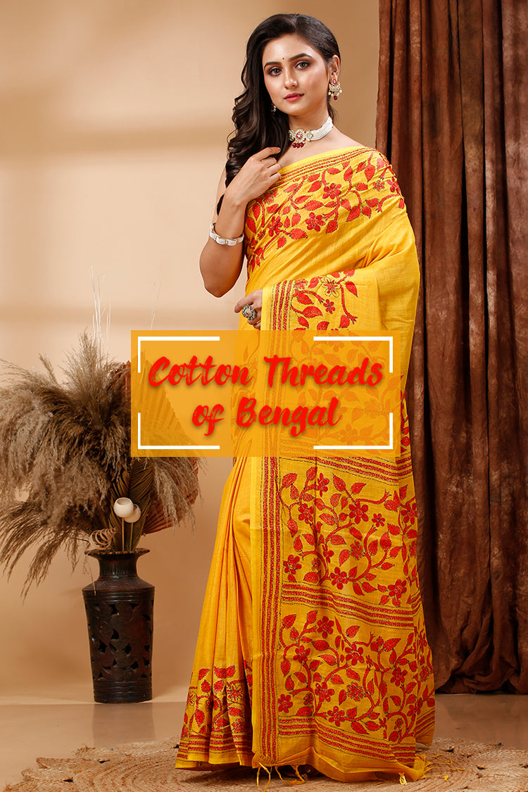 Cotton Threads Of Bengal (Kantha Stitch) – Santiniketan Online